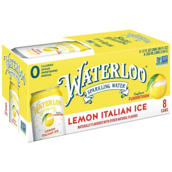 レモンイタリアンアイス フレーバーのナチュラルスパークリングウォーター 12fl oz（約355mL）、8本セット。 ゼロカロリー、砂糖不使用、甘味料不使用、ナトリウムゼロで、爽やかな炭酸と本格的なフルーツフレーバーを楽しめます。 非遺伝子...