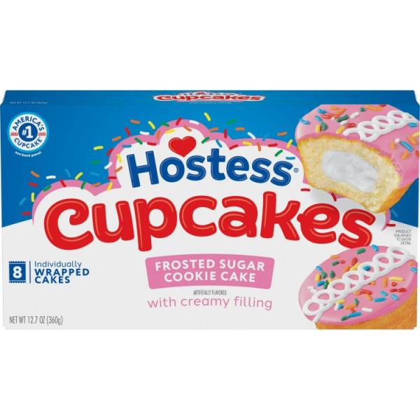 ホステス カップケーキ シュガークッキー フレーバー 8個入り。 ふんわりとしたシュガークッキーフレーバーのケーキに、ピンクのアイシングとカラフルなスプリンクルをトッピングしたカップケーキです。 中心には甘いクリームフィリング入りで、やさし...
