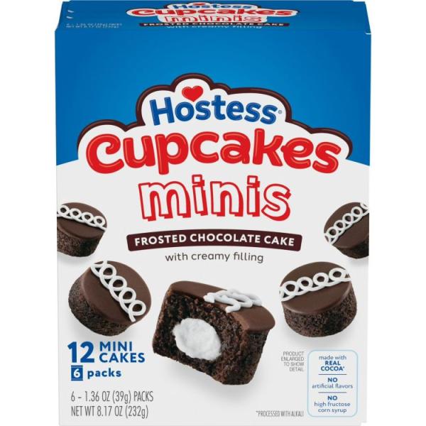 ホステス ミニチョコレートカップケーキ 2個入り×6パック。 ふんわりとしたミニサイズのチョコレートカップケーキに、クラシックなスクイグルアイシングをトッピングし、中心に甘くクリーミーなフィリングを入れたスナックケーキです。 チョコレートの...