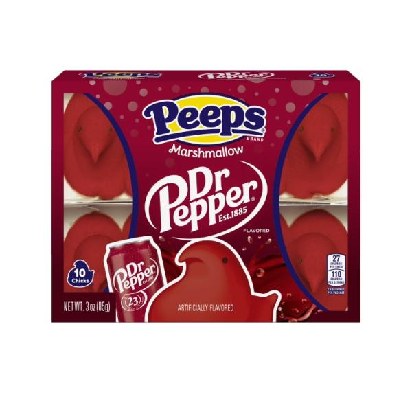 PEEPS ドクターペッパー風味 マシュマロチックは、イースターシーズンにぴったりのひよこ型マシュマロスイーツです。ドクターペッパーをイメージしたユニークな風味を楽しめる、遊び心のあるフレーバーが特長です。 ふんわりとした甘いマシュマロで、...