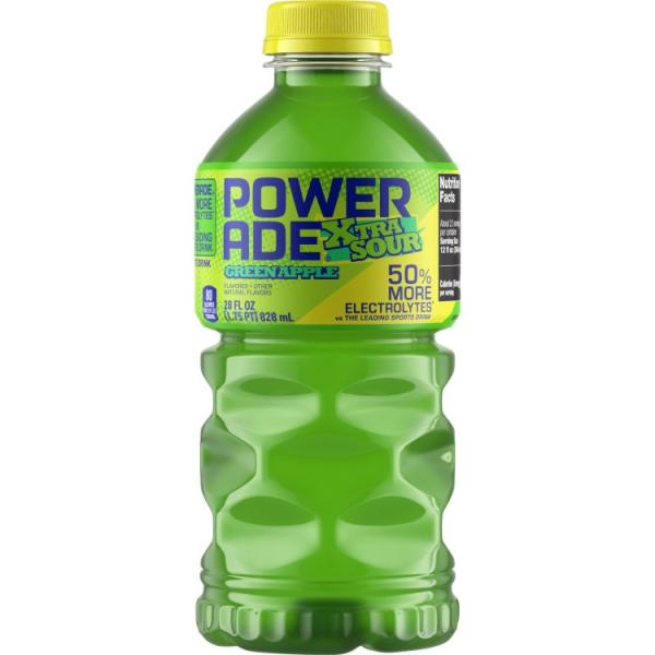 パワーエイド エクストラサワー グリーンアップル 約828ml。爽やかな酸味のグリーンアップル風味が特長のスポーツドリンクです。電解質を含み、運動時や日常の水分補給に取り入れやすい飲料です。しっかりとした酸味とフルーティーな味わいで、リフレ...