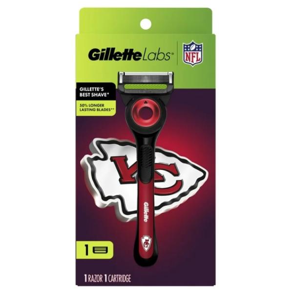 ジレットラボ メンズカミソリ カンザスシティチーフス公式デザインは、NFLカンザスシティ・チーフスの特別デザインを採用したシェービングカミソリです。チームロゴをあしらった特別仕様で、日常のシェービングを楽しめるモデルです。本体にはエクスフォ...