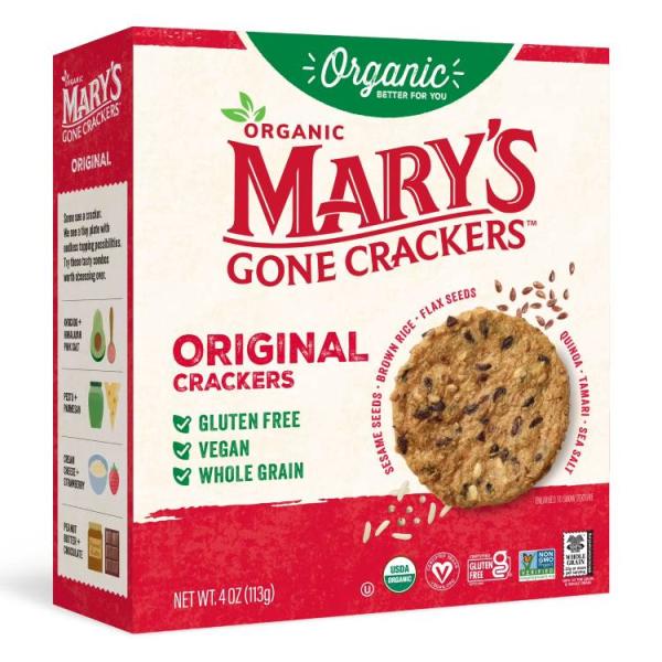 メアリーズ ゴーンクラッカーズ オリジナルオーガニック認証・グルテンフリー・Non-GMO・ヴィーガン・全粒穀物・コーシャ認証取得。品質と食事スタイルに配慮したオリジナルクラッカーです。シンプルでクリーンなオーガニック原材料を使用。自社のオ...