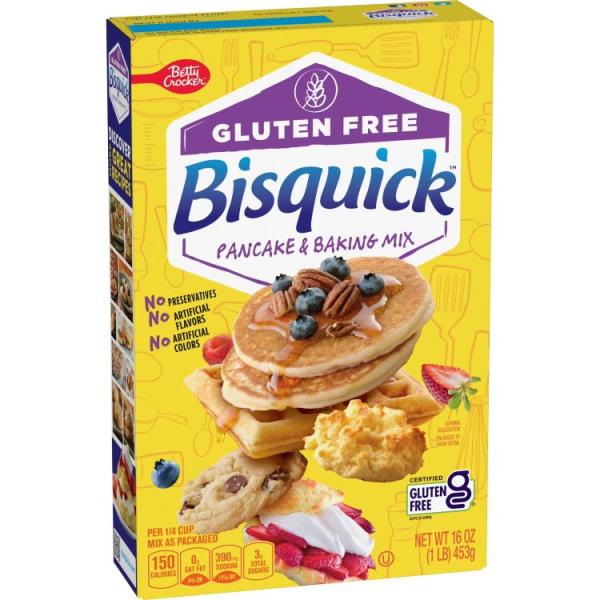 ベティクロッカー ビスクイック グルテンフリー パンケーキ＆ベーキングミックスは、ふんわりとしたパンケーキやワッフル、ビスケットなどを手軽に作れるグルテンフリーのベーキングミックスです。朝食はもちろん、食事やデザート作りにも幅広く使用できま...