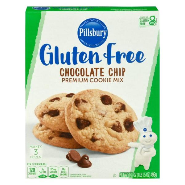 ピルズベリー グルテンフリー チョコレートチップ プレミアム クッキーミックスは、定番のチョコレートチップクッキーの味わいを楽しめる、グルテンフリーのクッキー用ミックスです。バター、水、卵を加えて混ぜ、パッケージの手順に沿って焼くだけで、や...