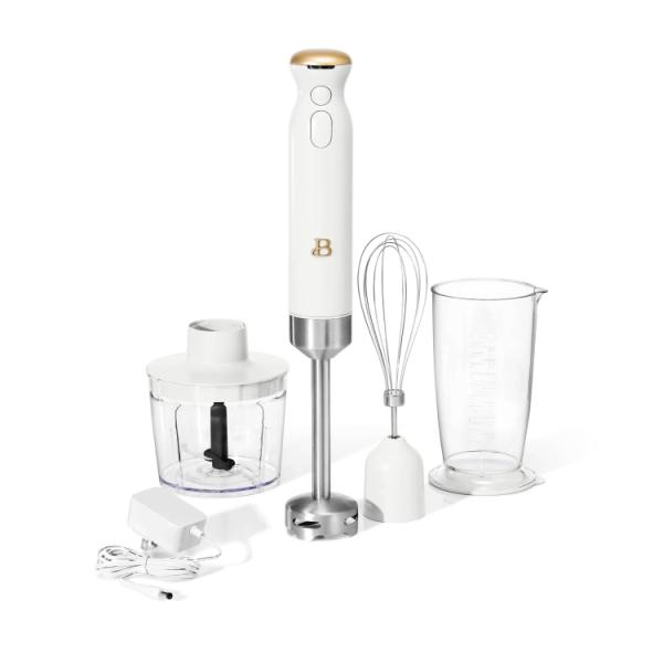 ・コードレスハンドブレンダー：1回の充電で最大20分間使用可能・付属品：2カップチョッパー、ステンレス製ウィスクアタッチメント、収納フタ付き約710ml（24oz）ブレンドカップ・長さ約19cm（7.5インチ）のステンレス製ブレンディングア...