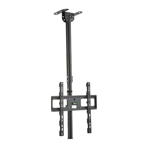 onn 26-65インチ（約66-165.1cm）フルモーション天井TVマウント。多くの26-65インチ（約66-165.1cm）テレビに対応。最大約50kgまで対応。天井から吊り下げプレートまで約50-102cmに伸縮可能。上向き約5度／...