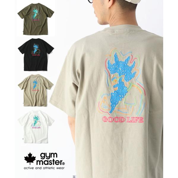 背中の刺繍に注目の半袖Tシャツ。カラフルな糸を使って力みなぎるオジサンの横顔を刺繍したインパクトのあるデザイン。正面の胸元にはGOOD LIFEの文字が刺繍されています。コットン100％で着心地GOOD！ この夏おすすめのTシャツです。[ブ...