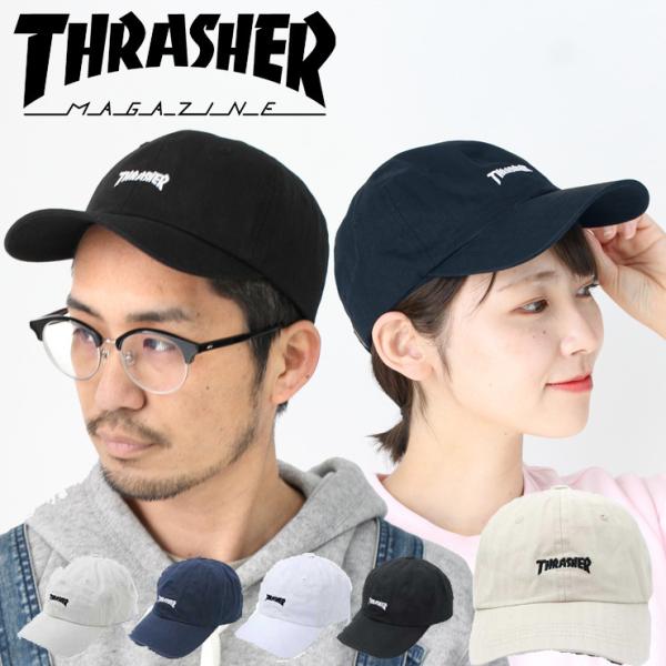 THRASHER - スラッシャーコーディネートに取り入れやすいローキャップ。フロントにブランドロゴが刺繍されています。後頭部のベルトで頭周りを調節することが可能。金具にもロゴが刻印されているところがポイントです。メンズ、レディース問わずお...