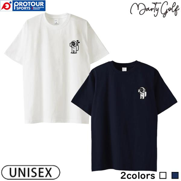 Marty Golf Caddy T (22) (white/navy) / マーティーゴルフ キャディー Tシャツ 全2色(ホワイト/ネイビー) ユニセックス シンプル ゴルフウエア 半袖 定番■ Caddy kun Tシャツ・肌触りが良...
