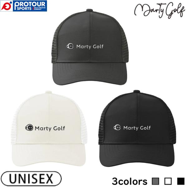 Marty Golf Caddy Mesh Cap(143) (Charcoal/White/Black) / マーティーゴルフ キャディー メッシュ キャップ 全3色(チャコール/ホワイト/ブラック) ユニセックス フリーサイズ 帽子 シ...