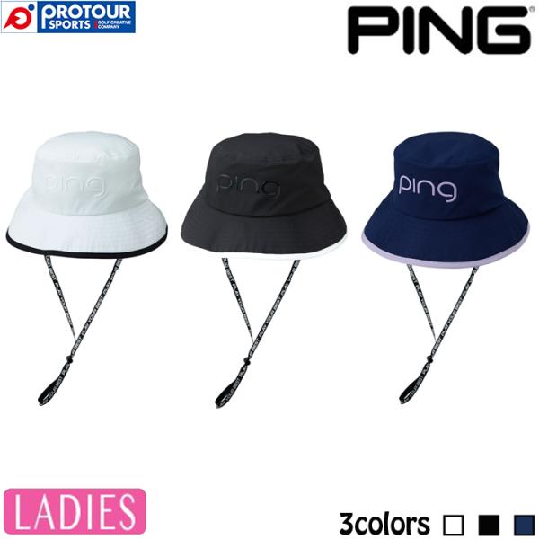 【発売日：2025年07月15日】PING COOL HAT HW-L2505 / ピン クールハット 2025年モデル 全3色・PVCのロゴがポイントのシンプルなハット・ストラップは取り外し可・庇が広めで日焼け対策にもぴったり・サイズ調整...