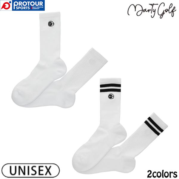 Marty Golf socks (299) / マーティーゴルフ Caddyくんソックス 2025年モデル ユニセックス 全2色(White/White + Line)Caddyくんの刺繍が可愛いソックス。底部分は中厚手、リブ部分は糸本数...