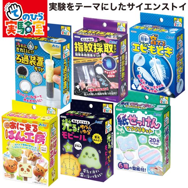 手のひらサイズのサイエンス トイシリーズです。てのひら実験室 6種類よりお選びいただけます。3つのフィルターで汚れた水をきれいにする、ろ過装置キット。【セット内容】活性炭10g、白砂#10 30g、ろ紙 ×2、試験管 15ml【材質】紙、P...