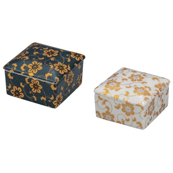 ■サイズ：7×7×H5cm■素材・成分：磁器■生産地：日本■九谷焼で作られた陶箱です。陶箱（とうばこ）は陶器でできた小さな箱で、薬味やお菓子などを入れる食器として、またジュエリーやアクセサリーなどの小物入れとしてお使いいただけます。他にも香...
