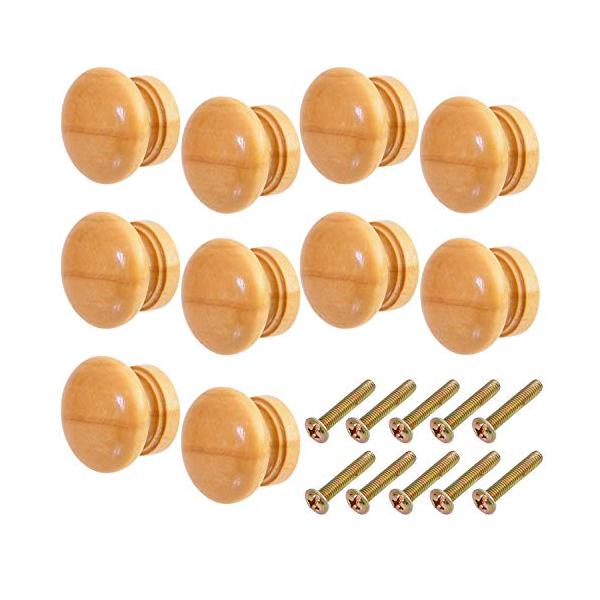 【専用ネジ付き10個セット】Pstyle.の木製ドア取手は、10個の取手と取り付け用のネジがセットになっております。クローゼットやキャビネット、収納タンスなどの木製家具とも相性がいいシンプルなデザインです。【温もりがある天然木素材】天然の木...