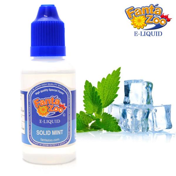 電子タバコ・VAPE用リキッドブランド「FANTA ZOO」の、SOLID MINT（ソリッドミント）です。北海道産の高純度ミントを使用した、甘くないメントールフレーバー。天然ながらの風味がGood！