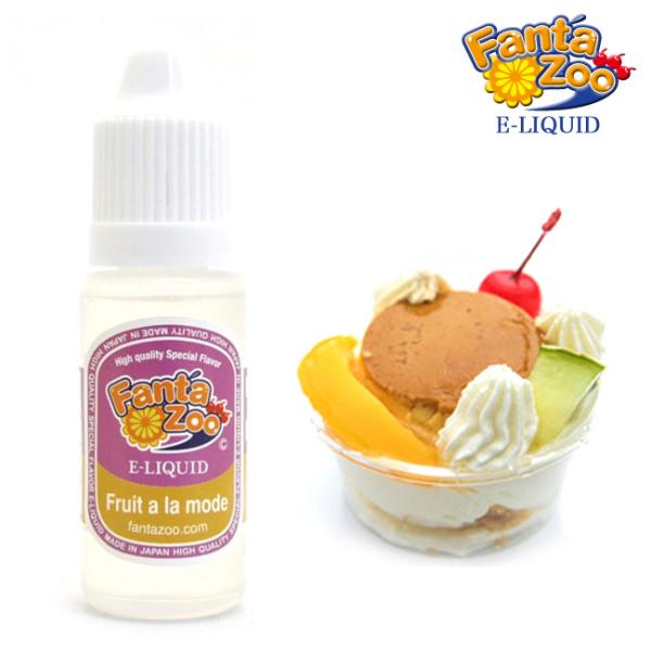電子タバコ・VAPE用リキッドブランド「FANTA ZOO」の、Fruit a la mode（フルーツアラモード）です。7種類のフルーツを絶妙なバランスでブレンドしました。甘くて爽やか、ポップでキュートなフレーバーです。