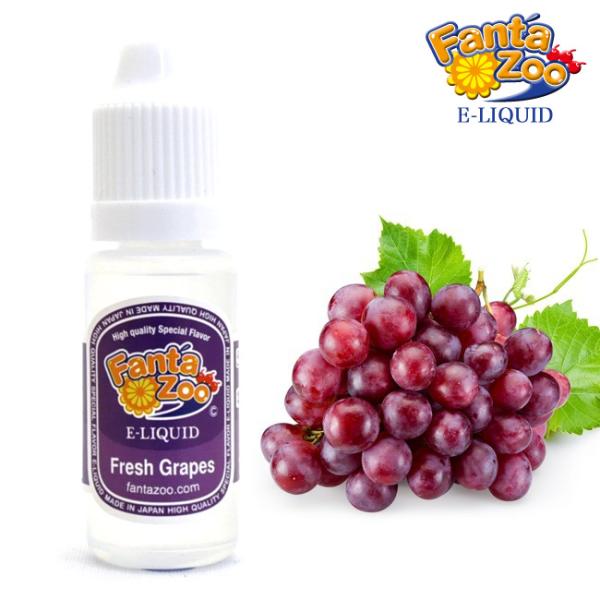 電子タバコ・VAPE用リキッドブランド「FANTA ZOO」の、Fresh Grapes（フレッシュグレープ）です。よくあるグレープ風味の炭酸飲料のような味ではなく、天然のブドウの甘み、酸味などが感じられるフレッシュなフレーバーです。