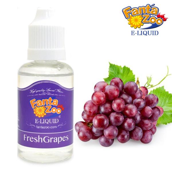 電子タバコ・VAPE用リキッドブランド「FANTA ZOO」の、Fresh Grapes（フレッシュグレープ）です。よくあるグレープ風味の炭酸飲料のような味ではなく、天然のブドウの甘み、酸味などが感じられるフレッシュなフレーバーです。