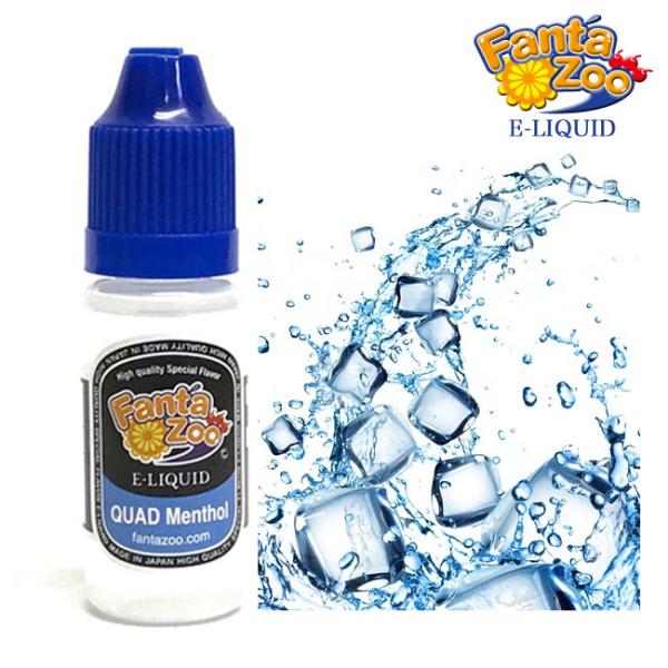 電子タバコ・VAPE用リキッドブランド「FANTA ZOO」の、QUAD Menthol（クアッドメンソール）です。ペパーミント、スペアミント、ハッカ、メントールの4種類の絶妙なブレンドで強力な爽快感とさわやかな吸い心地。刺激を求める方にお...