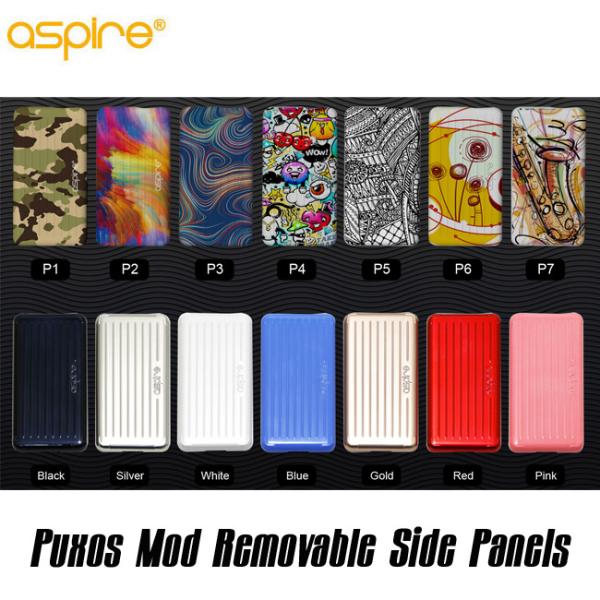 Aspire - Puxos （アスパイア・プクソス） 専用の着せ替えバッテリーパネル。表裏、2枚1組です。気軽にデザインチェンジできて、かなり雰囲気が変わります！ブラック、シルバー、ホワイト、ブルー、ゴールド、レッド、ピンク、P1〜P7ま...