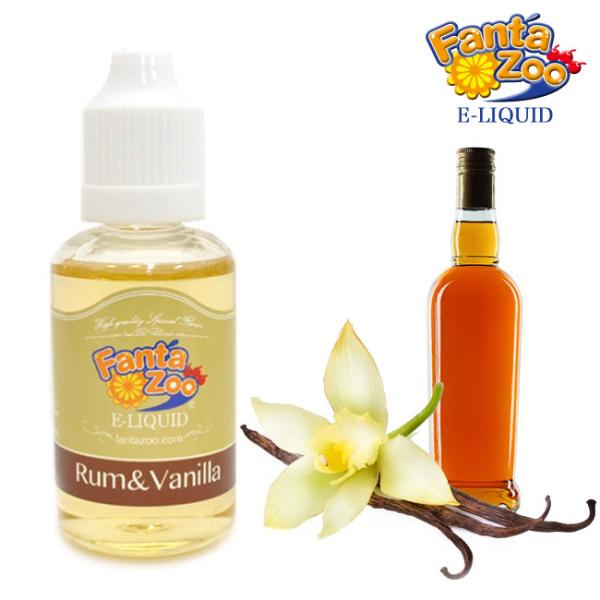 電子タバコ・VAPE用リキッドブランド「FANTA ZOO」の、Rum &amp; Vanilla（ラム＆バニラ）です。マダガスカルバニラにダークラムをブレンド。マイルドで癖になるおいしさです。