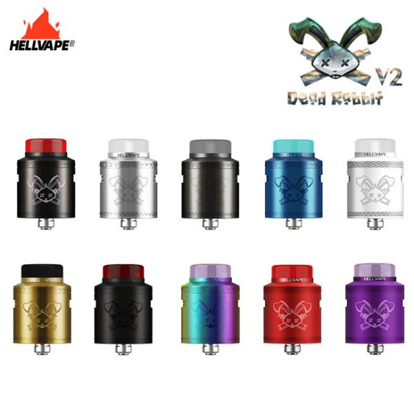 HELLVAPE - Dead Rabbit V2 RDA （ヘルベイプ　デッドラビット　ブイツー　アールディーエー）同メーカーの代名詞的RDAデッドラビットにバージョン2が登場しました！前作同様デュアルコイル用、24mm径、サイドエアフロ...