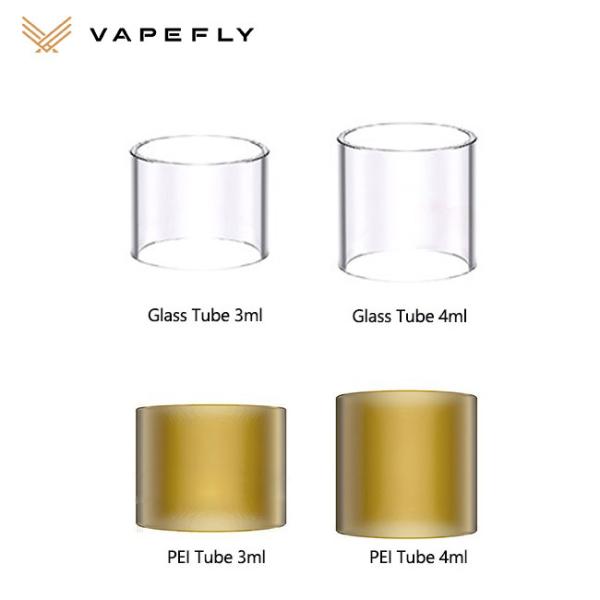 Vapefly - Alberich MTL RTA用の交換ガラスチューブです。容量は3ml、4ml、素材はPEI、ガラスからお選びください。【対応アトマイザー／スターターキット】■ Vapefly - Alberich MTL RTA