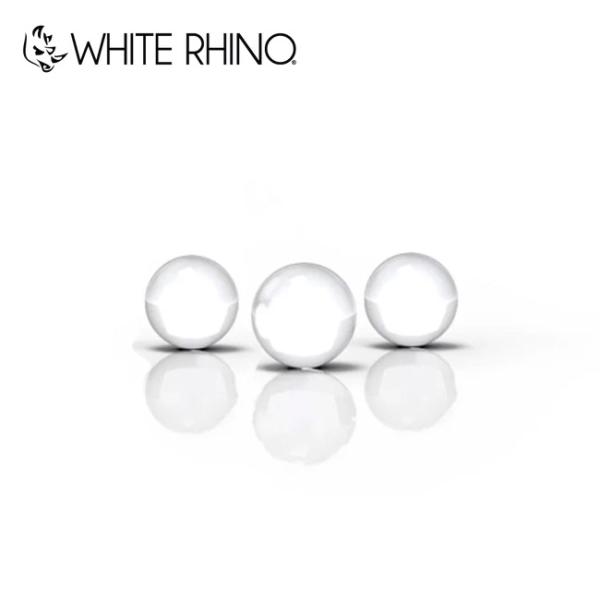 アメリカのWhite Rhino製、タープボール／ダブパール6mmサイズ3個入りです。ダブリグ（ワックス用のガラスボング）のバンガーにタープボールを1〜3個を入れ、カーブキャップを乗せて使用します。ボールがバンガー内を回転して熱とワックスを...