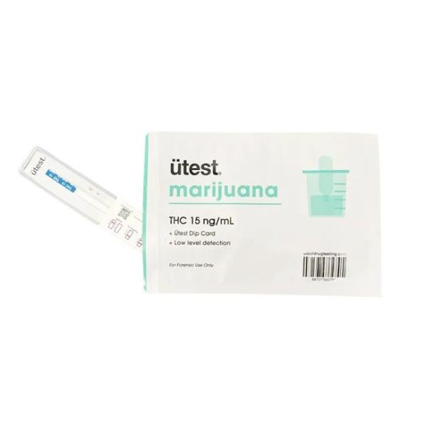 THC検査、スクリーニングテスト用のテストキット1回分です。簡単な尿検査タイプで、およそ5分程度で判別可能です。こちらはマリファナ（THC）の1種類が検出可能。一般的な試験基準の50 ng/ml以下のTHC 15ng/mlの結果が分かる高精...