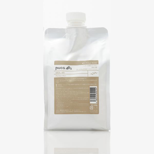 商品名：プーカ48シリーズ SEA 48 プレミアムマスク 1000g内容量：1000g成分：水、加水分解コラーゲン、セタノール、ステアルトリモニウムクロリド、イソプロパノール、ＢＧ、メチルパラベン、香料商品説明：保湿効果と柔軟化効果に優れ...
