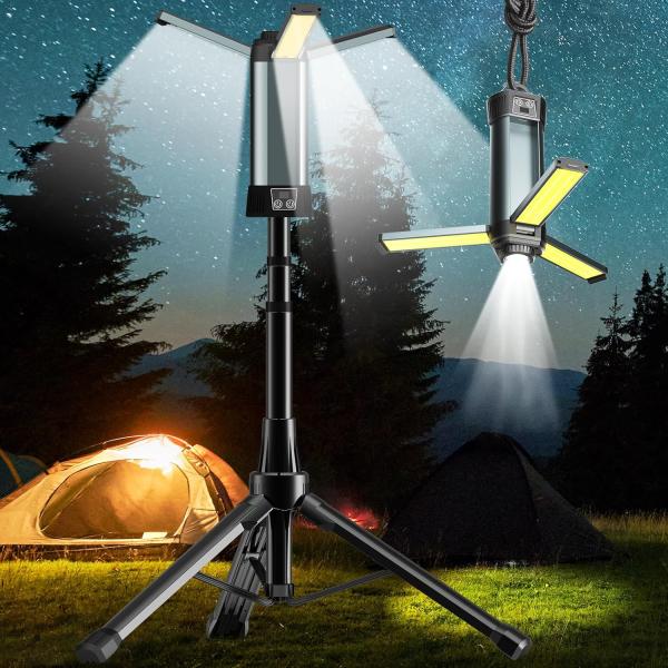 【最大12時間連続点灯&amp;10,000mAh大容量バッテリー】本充電式投光器は10,000mAh超大容量バッテリーを内蔵しており、75%昼光色モードで最大12時間使用可能。さらに、出力ポートと入力ポートを備え、緊急時にはスマホを充電で...