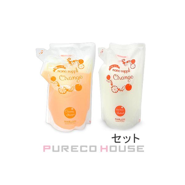 イオンの力で汚れを落とす！超低刺激のシャンプーとトリートメントのセット。スッキリ甘酸っぱいオレンジの香り【セット内容】・サニープレイス ナノサプリ クレンジング シャンプー オレンジ (レフィル) 800ml ×1▲こちらの商品は詰め替え用...