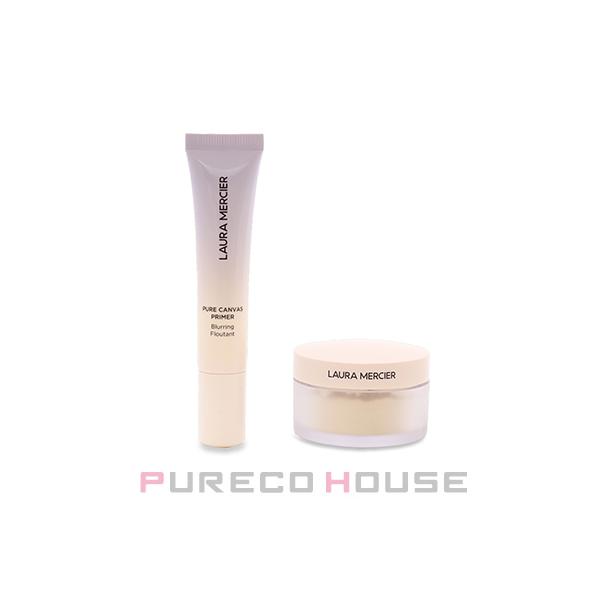 毛穴＆テカリレスなふわさら肌へ導くプライマーとルースパウダーのセットです！ピュア キャンバス プライマー ブラーリング Nはスキンケアのような化粧下地。シリコーンフリーで軽く快適な使い心地。トランスルーセント ルース セッティング パウダー...
