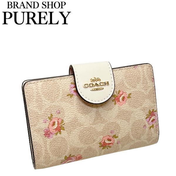 コーチのシグネチャー フローラル プリント ミディアム コーナー ジップ ウォレットのご紹介です。耐久性が優れた上質な素材に鮮やかなフローラルプリントがオシャレな折り財布です。使い勝手の良いミディアムサイズで手なじみもよく、ファスナー式の小...