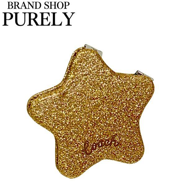 コーチ COACH 手鏡グリッター スター コンパクトミラー■サイズ横幅：約5.7cm高さ：約5.7cm※素材の性質上、多少の誤差はご了承ください■素材グリッター×メタル×グラス■カラーSVEBV イエロー×ゴールド■型番CW815※こちら...