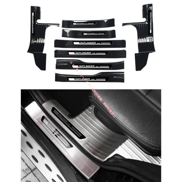 未使用アウトランダー phev スカッフプレート 8P 選べる2色適合機種]型式：MITSUBISHI（ミツビシ）OUTLANDER（アウトランダー）phev対応型式：GF8W GF7W GG2W素材：ステンレスシルバー ブラック 選択