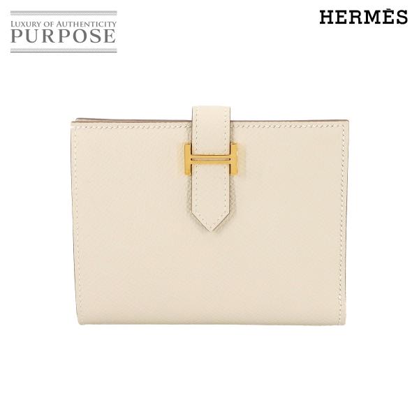 未使用 展示品 エルメス HERMES ベアン コンパクト 二つ折り 財布 エプソン クレ W刻印 ゴールド 金具 Bearn Compact 90295950