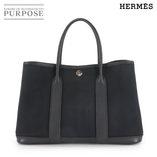 エルメス HERMES ガーデンパーティ TPM トート バッグ トワルシェブロン ネゴンダ ブラック T刻印 Garden Party TPM 90304794