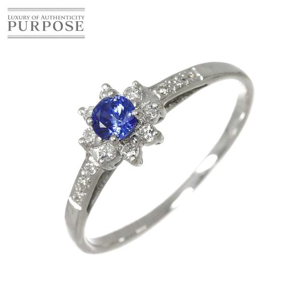リング 13号 サファイヤ 0.30ct ダイヤ 0.12ct K18 WG ホワイトゴールド 750 指輪 Sapphire Ring 90306944