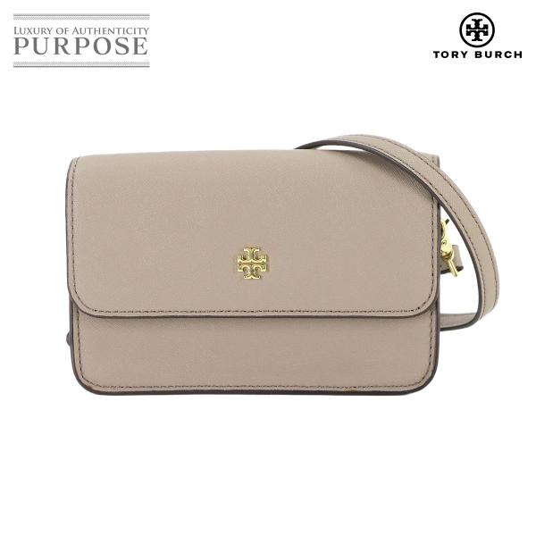 未使用 展示品 トリーバーチ TORY BURCH ミニ ショルダー バッグ レザー グレージュ ゴールド 金具 Shoulder Bag 90309322