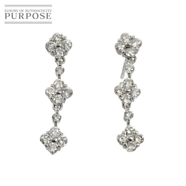 ダイヤ 0.50ct/0.50ct ピアス K18 WG ホワイトゴールド 750 Diamond Earrings Pierced 90312185