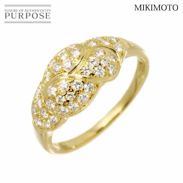 ミキモト MIKIMOTO 12号 リング ダイヤ 0.44ct K18 YG イエローゴールド 750 指輪 Diamond Ring 90313823