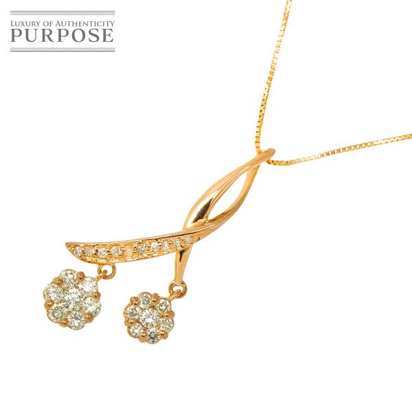 ダイヤ 0.53ct ネックレス 44.5cm K18 PG ピンクゴールド 750 Diamond Necklace 90315256