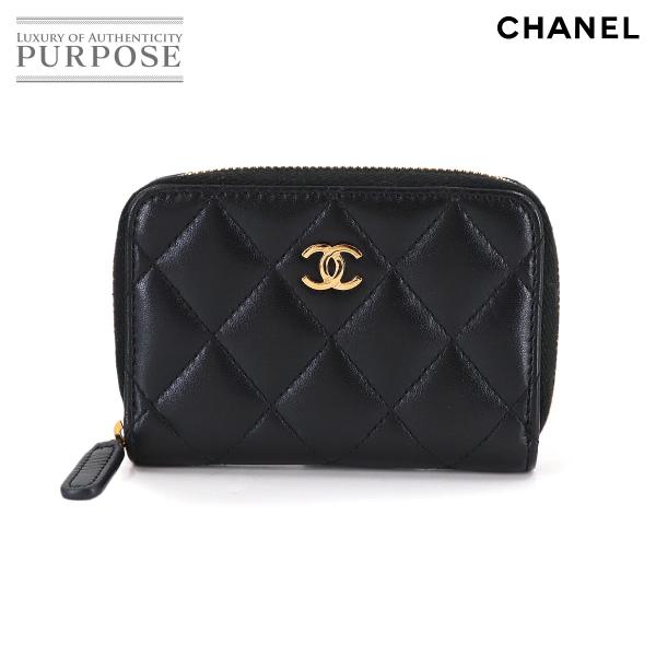 シャネル CHANEL マトラッセ コインケース 小銭入れ ラムスキン ブラック ココマーク AP0216 ゴールド 金具 90315414