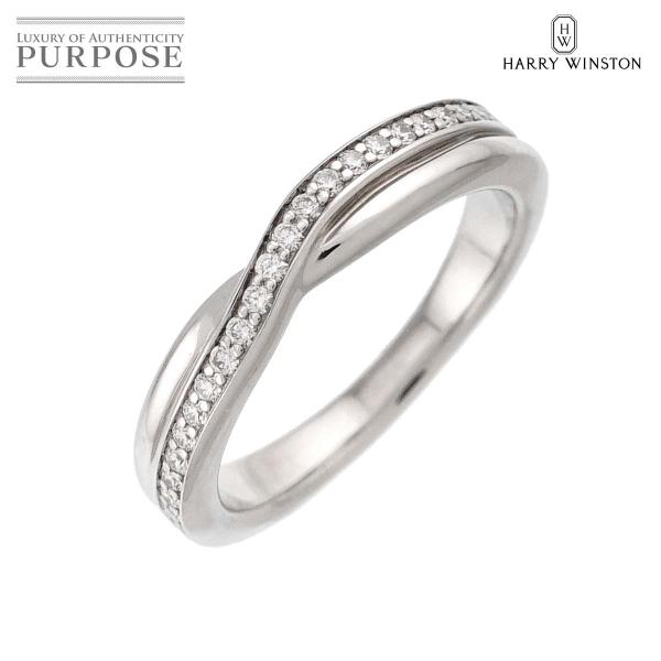 ハリーウィンストン HARRY WINSTON トリスト ワンロウ バンド 4.5号 リング ダイヤ Pt プラチナ 指輪 Diamond Ring 90315533