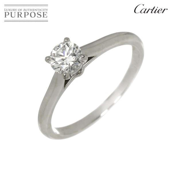 カルティエ Cartier ソリテール ダイヤ 0.31ct E/VVS1/3EX #48 リング Pt プラチナ 指輪 Solitaire Ring【証明書・鑑定書付き】 90315560