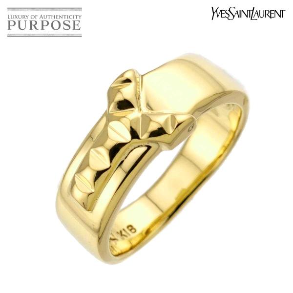 イヴ サンローラン Yves Saint Laurent 12号 リング K18 YG イエローゴールド 750 指輪 ロゴ Ring 90315594