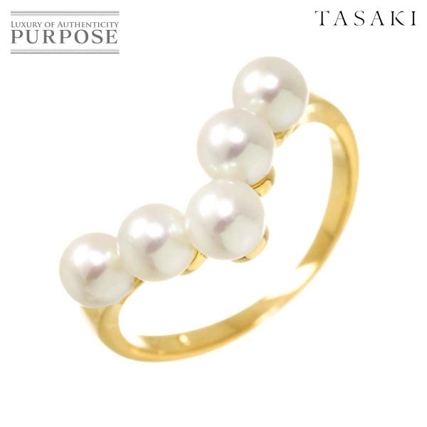 タサキ TASAKI 8号 リング ベビーパール 4.2-3.8mm K18 YG イエローゴールド 750 パール 指輪 Baby Pearl Ring 90315776